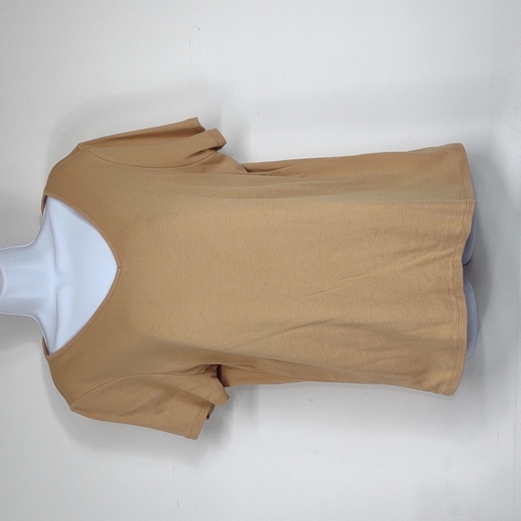 Denim&Co | Tops | Denim Company Large Dessert Tan Vneck Blouse | Poshmark